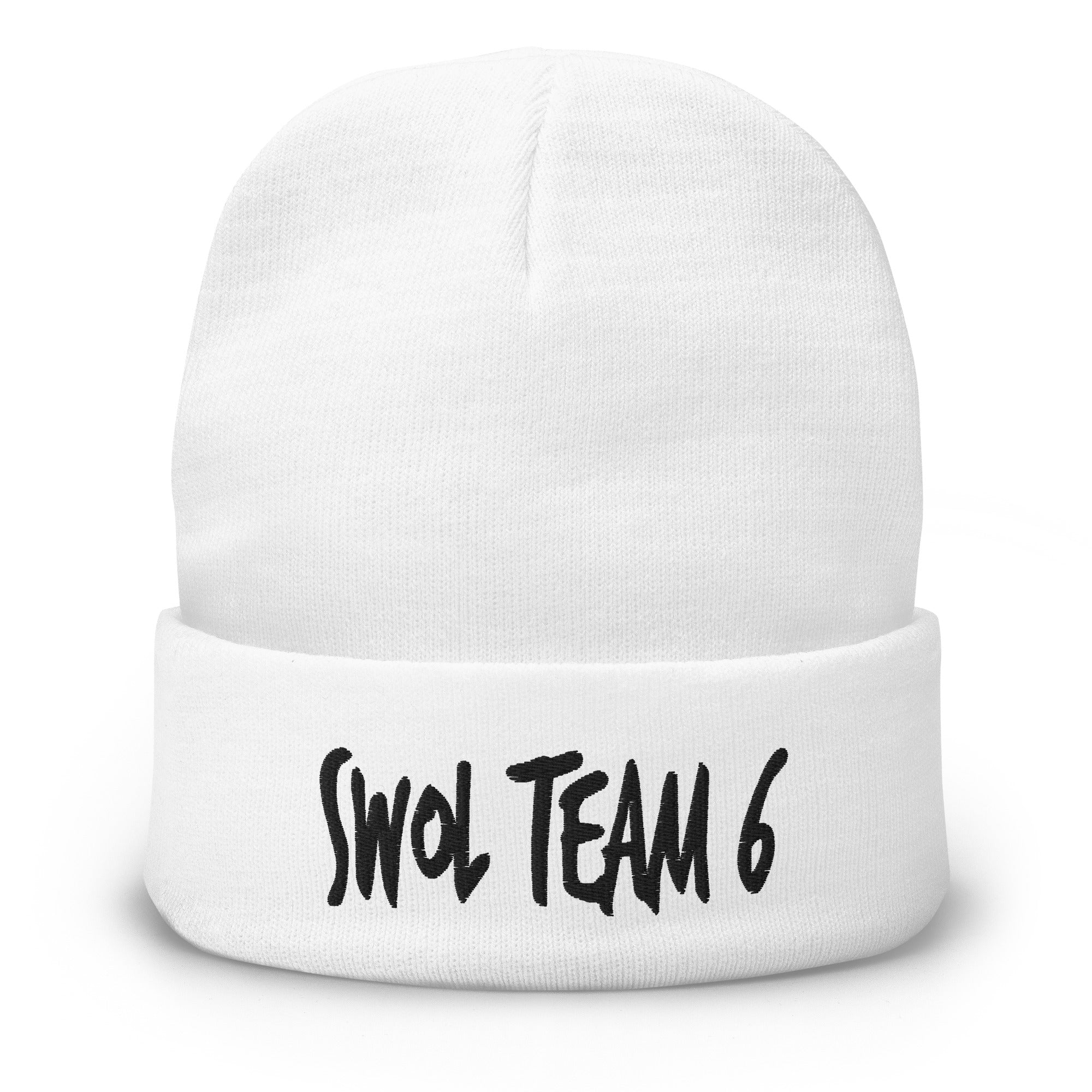 SWOL TEAM 6 BEANIE - WHITE / GREY – DomMerch